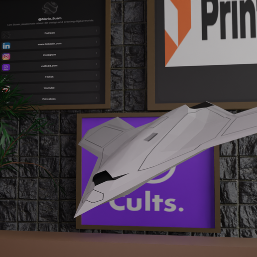 ️ Shadow Wraith UAV – Stealth Display Model・ STL File for 3D printing・Cults