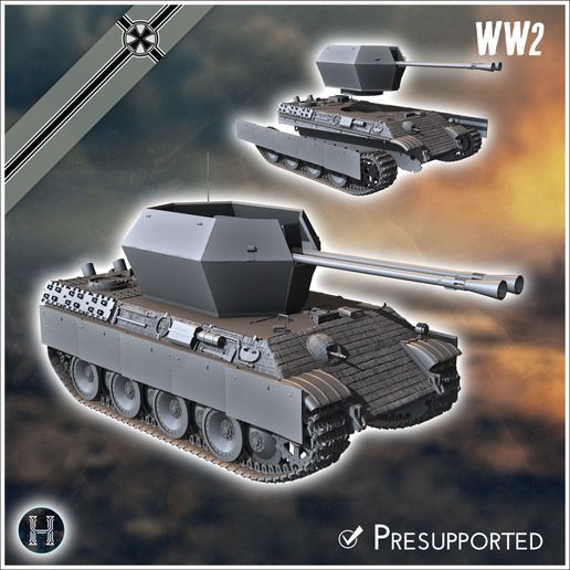 🇩🇪 Panzer V Flakpanther 55 mm (open version) - Germany Eastern Western ...
