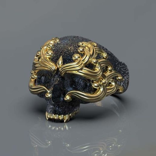 💍 Scull ring.・Archivo STL para ・Cults