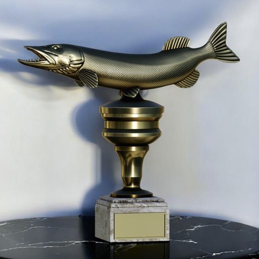 🐠 fish NORTHERN PIKE (ESOX LUCIUS) trophy cup 2 for 3d printing・ 3D ...