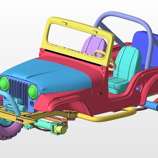 🚚 Moving Jeep CJ5 – Realistic 3D Printable Model with Rotating Wheels ...