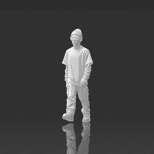 🏙️ Urban Youth Walking Figure - Urban Youth Walking 1/64 Figure・ STL ...