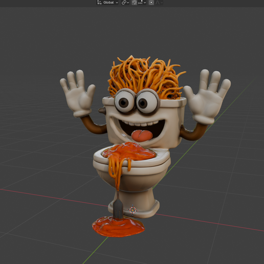 🍝 Brainrot Spaghetti Tualetti.・ STL File for 3D printing・Cults