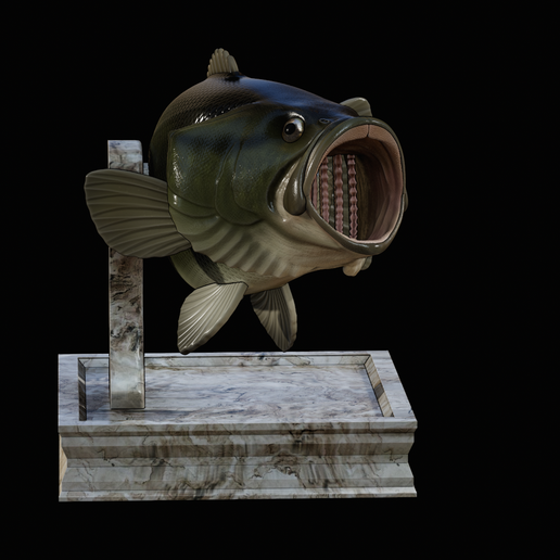 🐠 fish Largemouth Bass / Micropterus salmoides in motion trophy statue ...