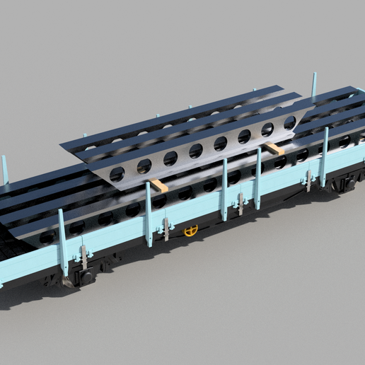 🚆 1/87 - HO Scale - Steel Beams Cargo Train・ STL File for 3D printing・Cults