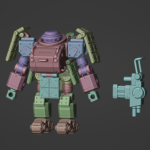 🤖 Dieselpunk Mech Model Kit・Free STL File for 3D printing・Cults