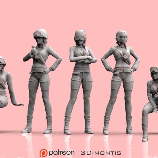 🇺🇸 USA Women Tank Crew WW2・ STL File for 3D printing・Cults