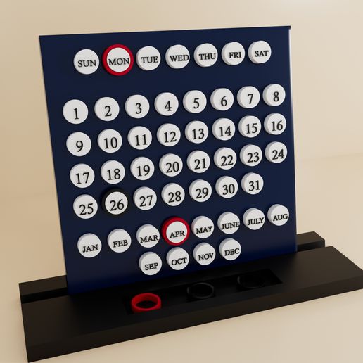 📁 3D Printable STL File of Modern Table Calendar - Stylish・ STL file ...