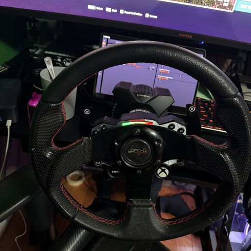 3D printing Moza ES Wheel Adapter to 70mm V2 With Light Projector ...