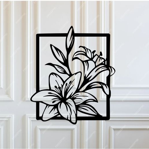 Archivo STL flor cuadro mural decoracion de hogar arte en la pared 🪞 ...
