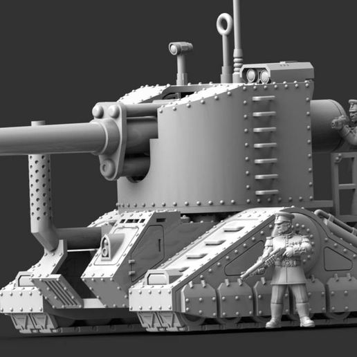 😤 Heavy steam self-propelled siege gun "Perun"・Free STL File for ・Cults