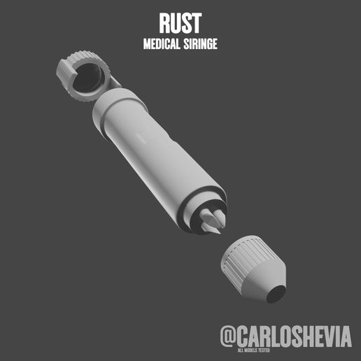 ⚕️ RUST MEDICAL SIRINGE・ STL File for 3D printing・Cults