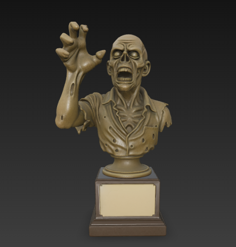 🧟 Zombie trophy・ STL File for 3D printing・Cults