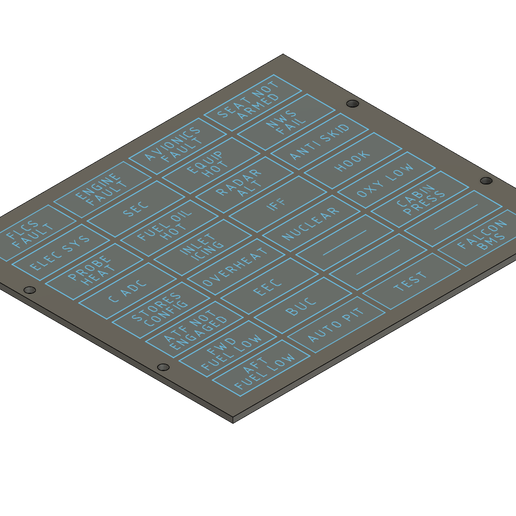 ️ F-16 C Block 52 - Caution Panel・ 3D File for 3D printing and CNC ...