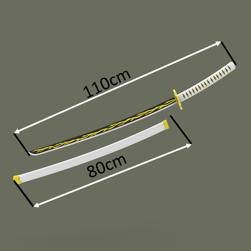 🗡️ DEMON SLAYER - Agatsuma Zenitsu Sword 3D Printable Model・ STL File ...
