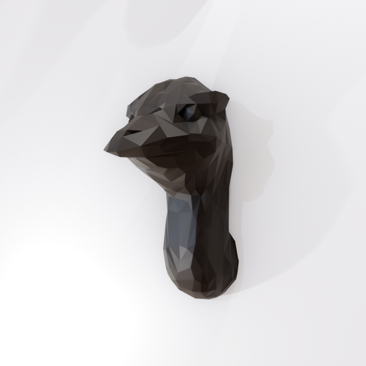 Файл STL emu head low poly wall mount stl 🐦 ・3D-печатная модель для ...