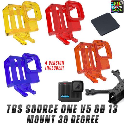🛸 TBS Source One V5 GOPRO HERO 13 Compact 2024 MOUNT 30 DEGREE TBS ND ...