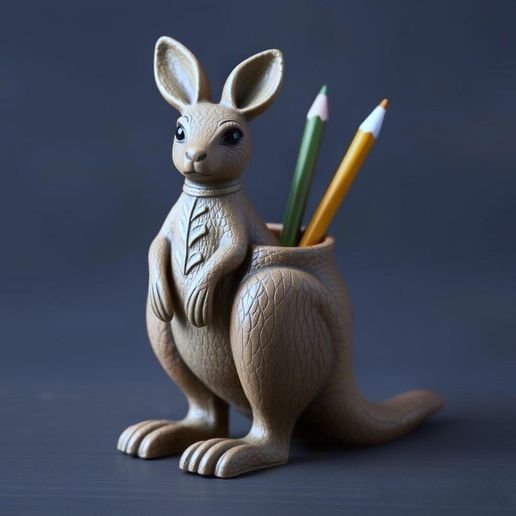 🦘 Kangaroo pencil holder・ STL File for 3D printing・Cults