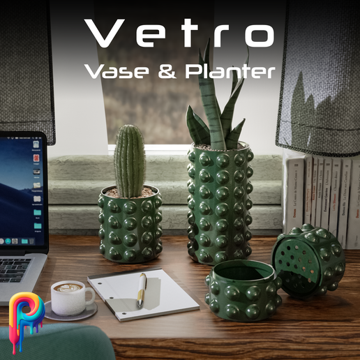 🏺 Vetro Vase & Planter Set by Polymeria・ 3MF file for 3D printing・Cults