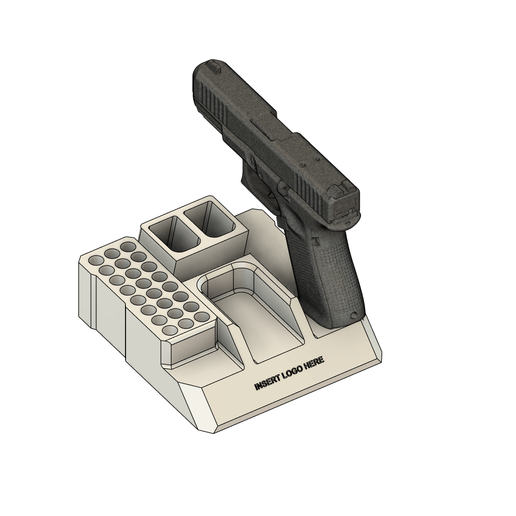 🔫 Pistol Tray Gun Stand with Mag and Ammo Organizer・ STL File for 3D ...