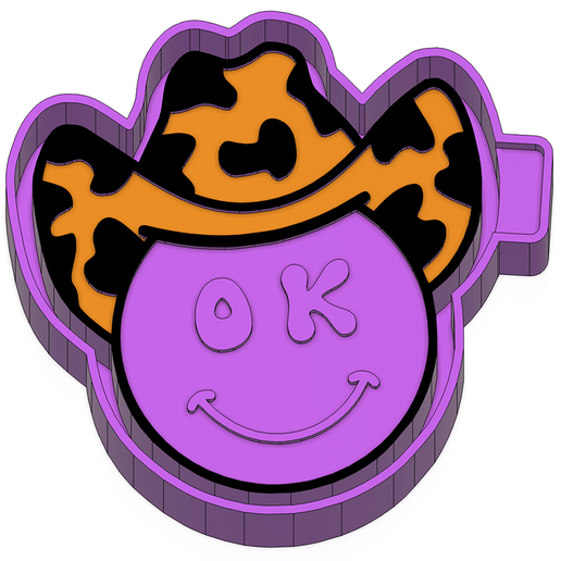 STL file Smiley Face with Cowboy Hat Freshie STL Mold Housing 🤠 ・3D printer design to download・Cults