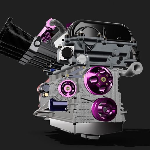 💶 SR20 Engine x4 combos ITB Turbo Twin Turbo・ STL File for 3D printing ...