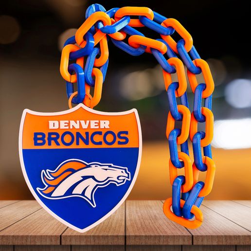 🛡️ DENVER BRONCOS NFL SHIELD CHAIN・ STL File for 3D printing・Cults