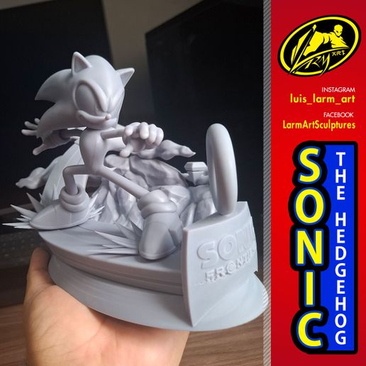 3D file Sonic The Hedgehog Fan Art 🦔 ・Model to download and 3D print・Cults