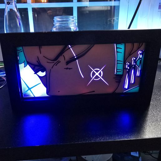 📦 Zoro One Piece Anime Light Box Lamp・ STL File for 3D printing・Cults