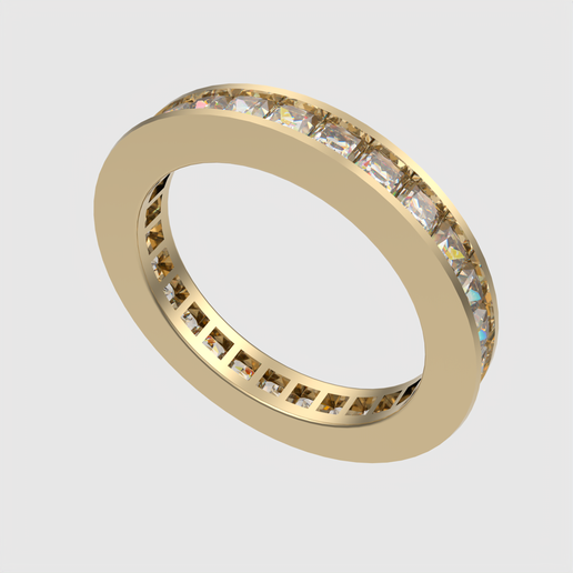 Archivo 3D Timeless Channel Set Band 3D print 💍 ・Objeto de impresión 3D ...
