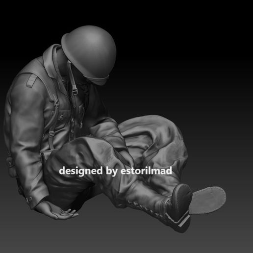 STL file WW2 AMERICAN SOLDIER SHOT DOWN ON THE GROUND 🫡 ・3D printing ...