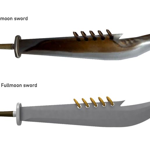 🌙 Metin2 Full Moon Sword (3DPrint Ready)・ STL File for 3D printing・Cults