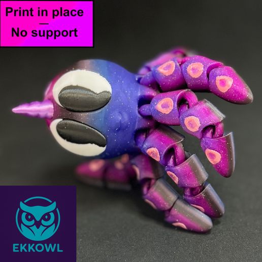 🐙 Cute Flexi Octopus Unicorn・ 3D File for 3D printing・Cults