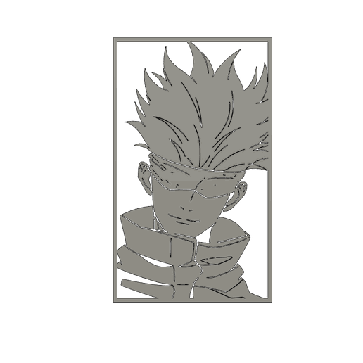 3MF file 2D wall art : Satoru Gojo 🎨 ・Model to download and 3D print・Cults