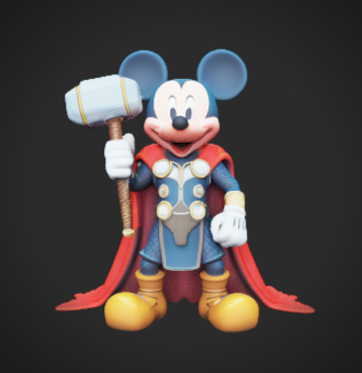 STL file Mickey Mouse as Thor - God of Thunder 3D Figure 🐁 ・3D printer ...