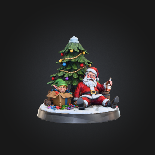🎅 Drunk Santa・Free STL File for 3D printing・Cults