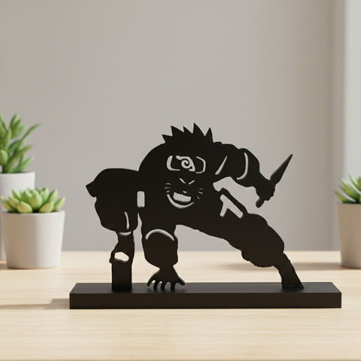 👤 Naruto Uzumaki 3D Print Silhouette 107・ STL File for 3D printing・Cults