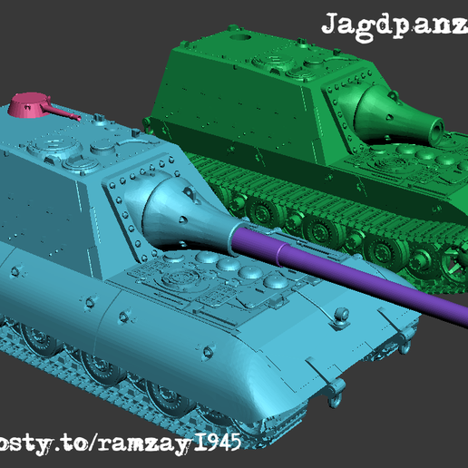 3D file Jagdpanzer E-100 var 2 1:100 🪖 ・3D printer design to download・Cults