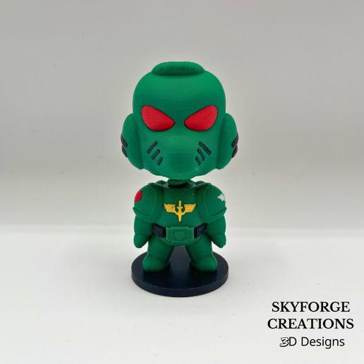 🛰 Dark Angels Space Marine Bobblehead・Free 3MF File for 3D printing・Cults