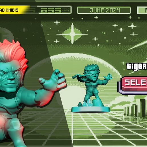 🕹 tygra thundercats chibi style fanmade 80'.・ STL File for 3D printing ...