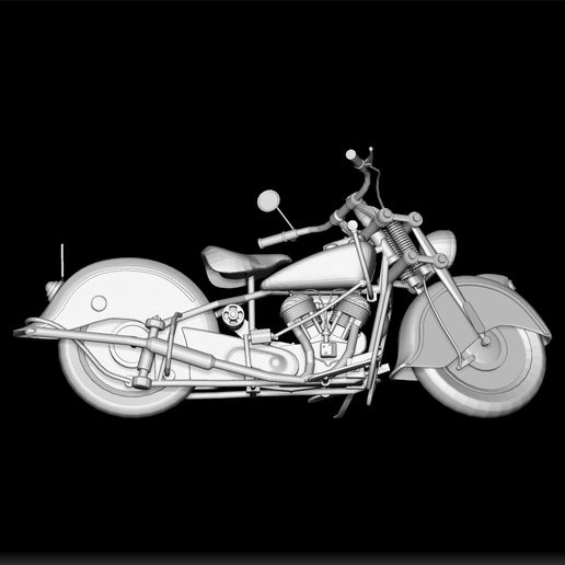 STL file Moto Indian Chief Black Hawk - 3D Print Motorcycle Sculpture ...