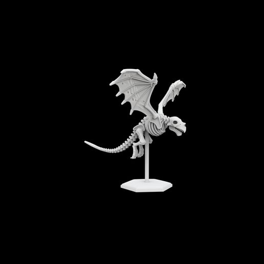 💀 Flying Skeleton Dragon with Spread Wings 3D Printable Model・ STL File ...