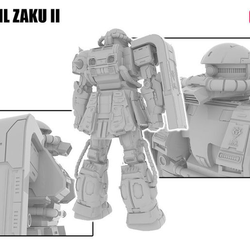 🤖 HIGH DETAIL ZAKU II・ 3D File for 3D printing・Cults