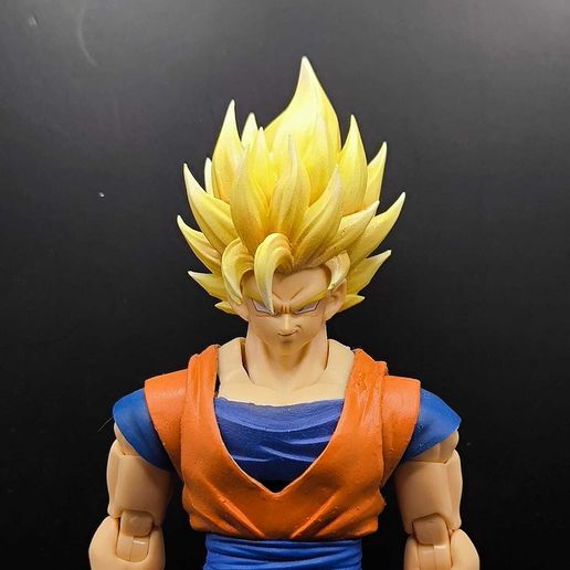 Archivo STL Goku Super saiyan 2 hair 💇 ・Diseño de impresora 3D para ...