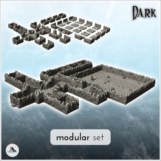 STL file Large modular set of cave galleries for dungeon with evil ...