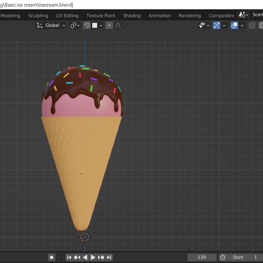 3D file Basic Ice cream Low-poly 3D Model 🧊 ・3D printable model to ...