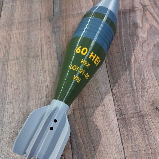 🪖 60 mm Mortar Round – HEI Variant (Replica)・ STL File for 3D printing ...