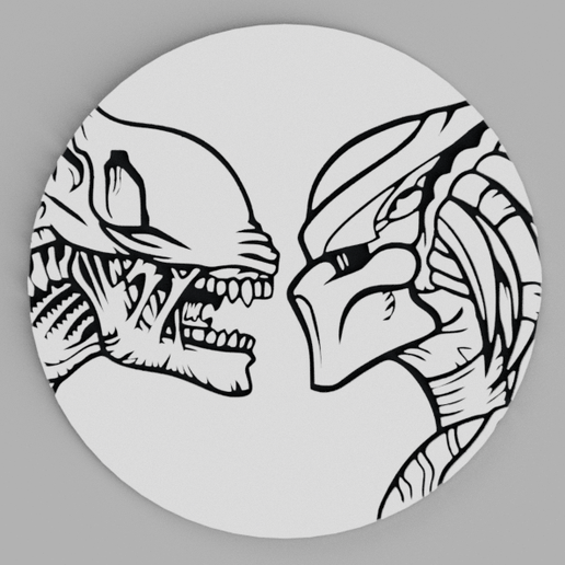 Free STL file Alien_vs_Predator Wall Picture 🖼️ ・Design to download and ...