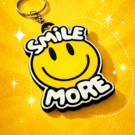 🗝️ Smile More keychain・ 3MF File for 3D printing・Cults