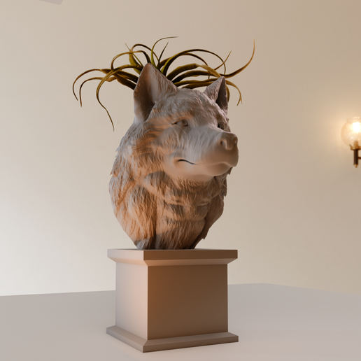 STL file wolf head bust planter pot flower vase stl 🐺 ・3D printable ...
